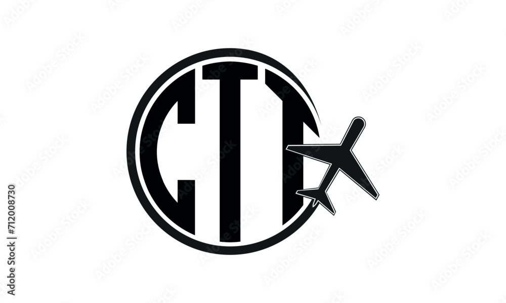 CTT three initial letter circle tour & travel agency logo design vector ...