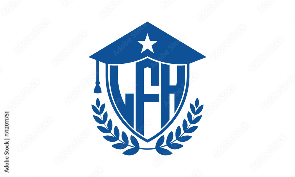 Vector de Stock LFH three letter iconic academic logo design vector ...