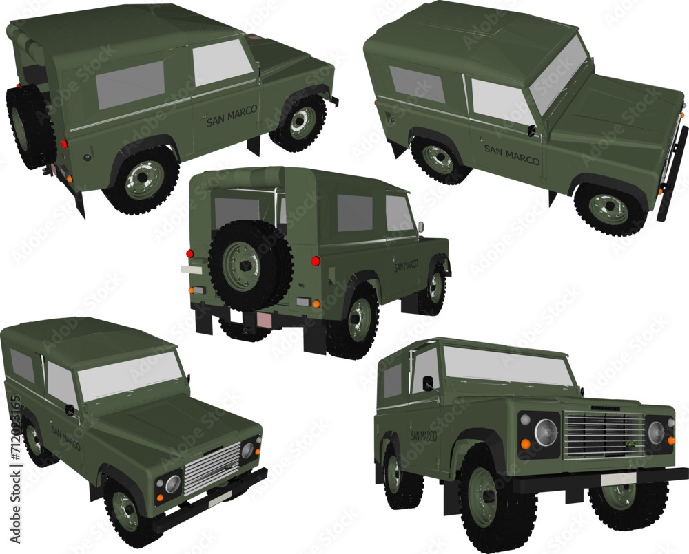 Vector sketch illustration of 4 wheel drive 4wd war combat car design ...