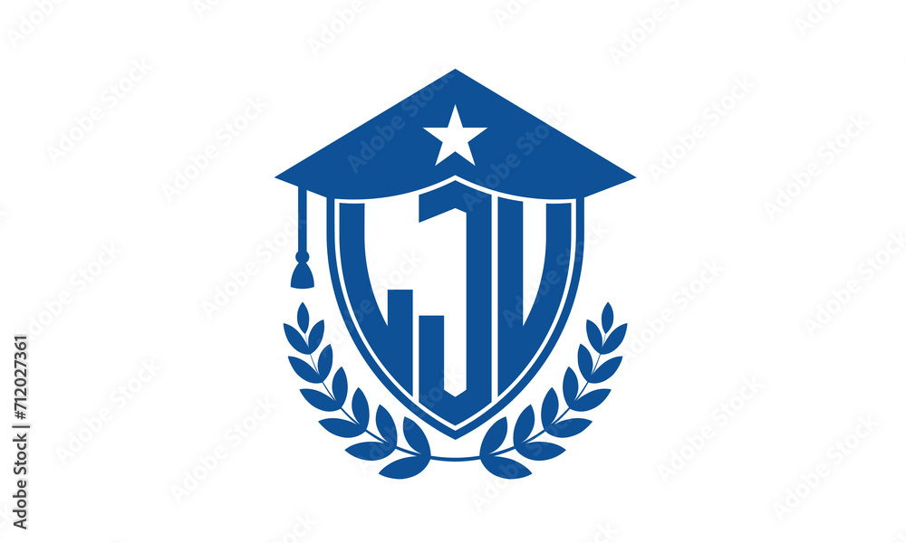 LJU three letter iconic academic logo design vector template. monogram ...