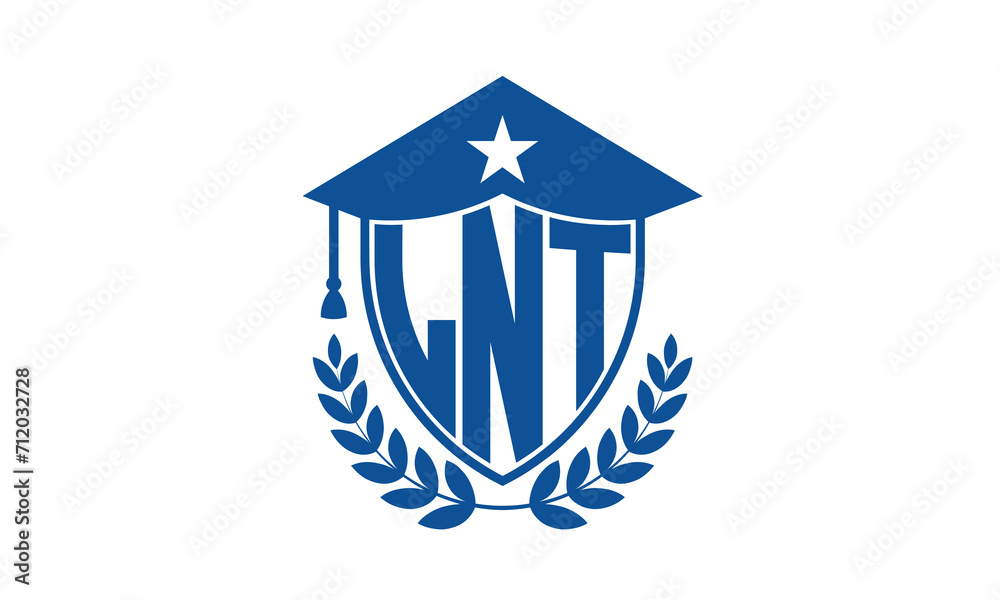 Vector de Stock LNT three letter iconic academic logo design vector ...