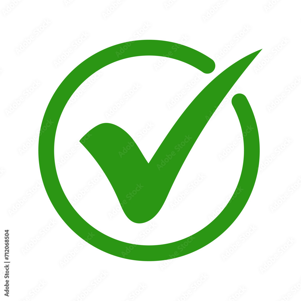 Round green tick mark ok sign vector design Stock Vector | Adobe Stock