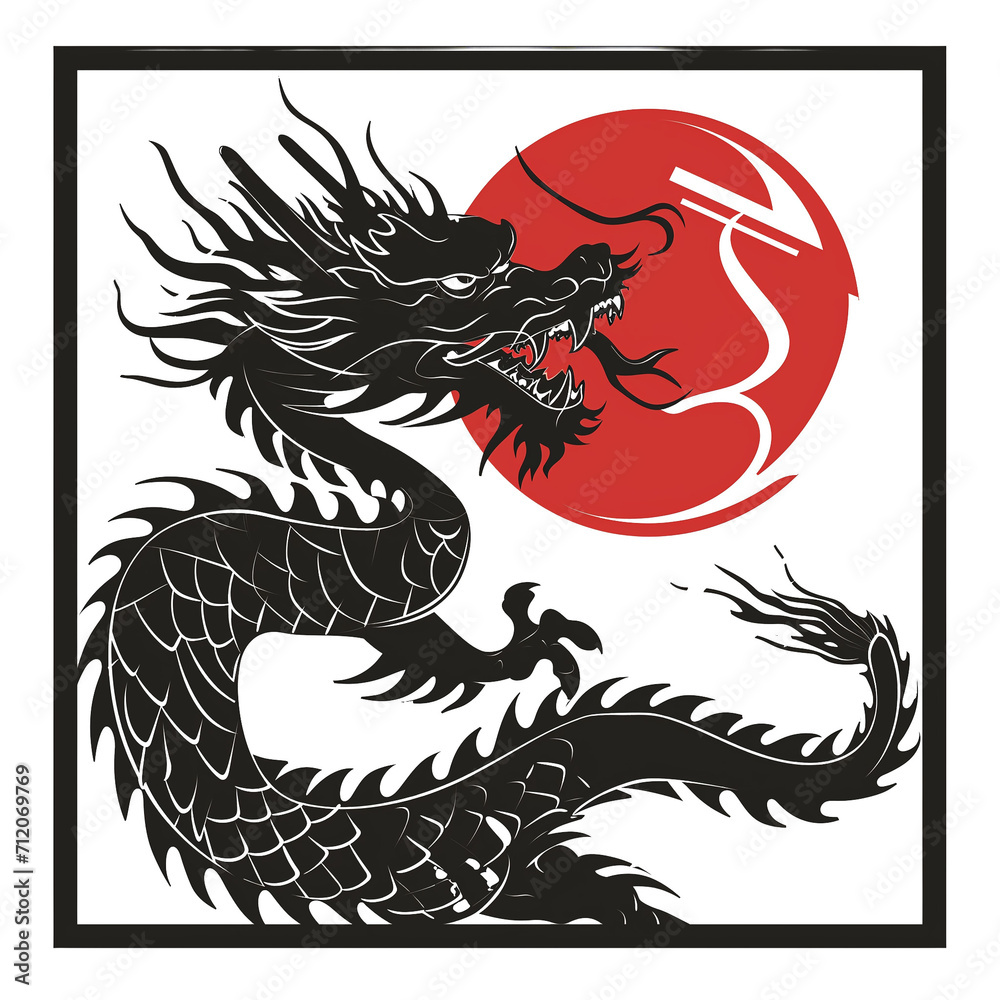 Black Paper dragon. Illustrating Cultural Symbolism. 2024 Chinese loong ...