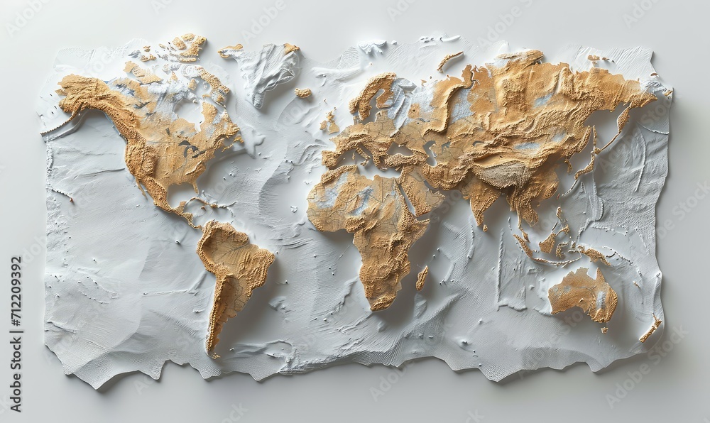 world map with shapes of regions Stock Photo | Adobe Stock