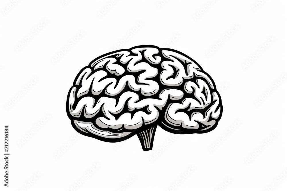 Brain vector encompassing neuroscience, neural network, brain anatomy ...