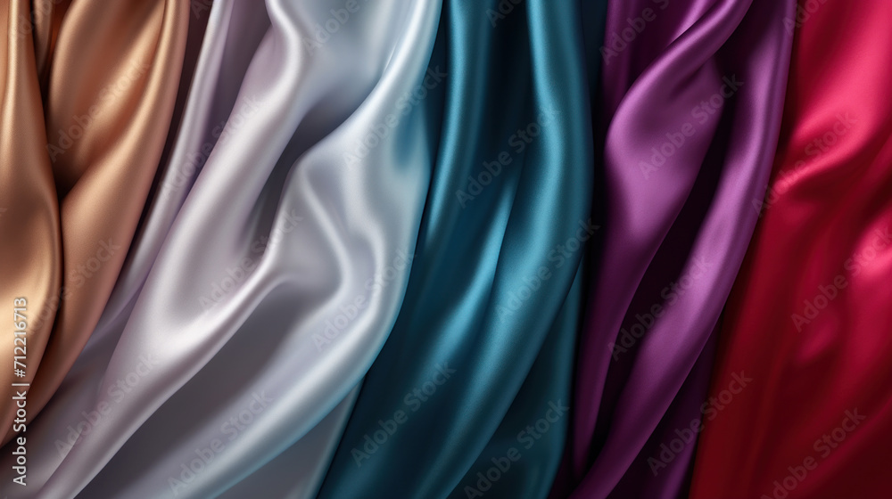 Luxurious folds of satin fabric in a beautiful array of colors ...