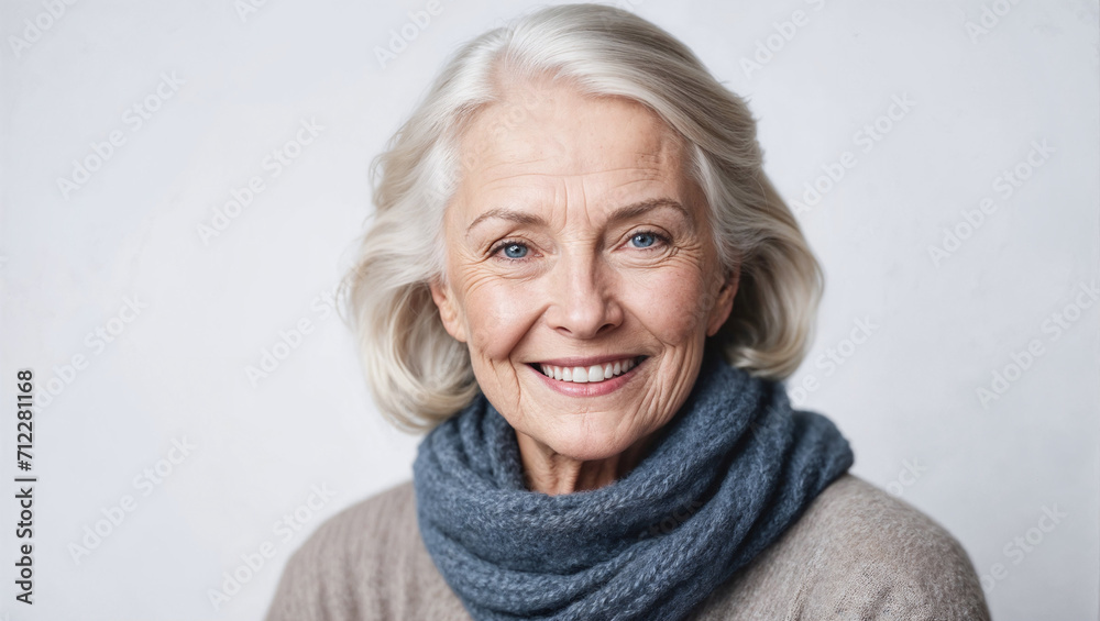 AI generated illustration of a beautiful, elegant elderly woman's ...