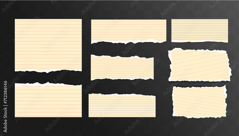 set of ripped paper sheets png isolated on transparent background ...