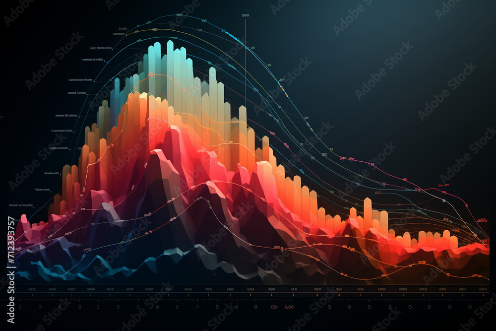 Stock-Illustration „A visually captivating area chart with overlapping ...