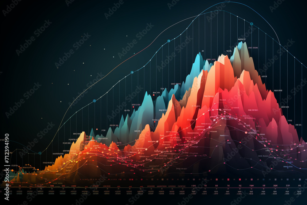 Stock-Illustration „A visually captivating area chart with overlapping ...