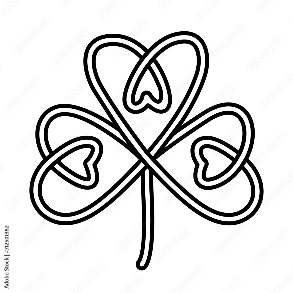 Interlaced Stylized Celtic Symbol of Luck. Celtic style clover leaf ...