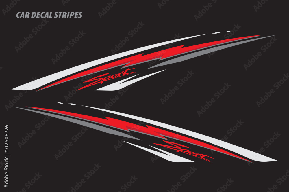 Wrap Design For Car vectors. Sports stripes, car stickers black color ...