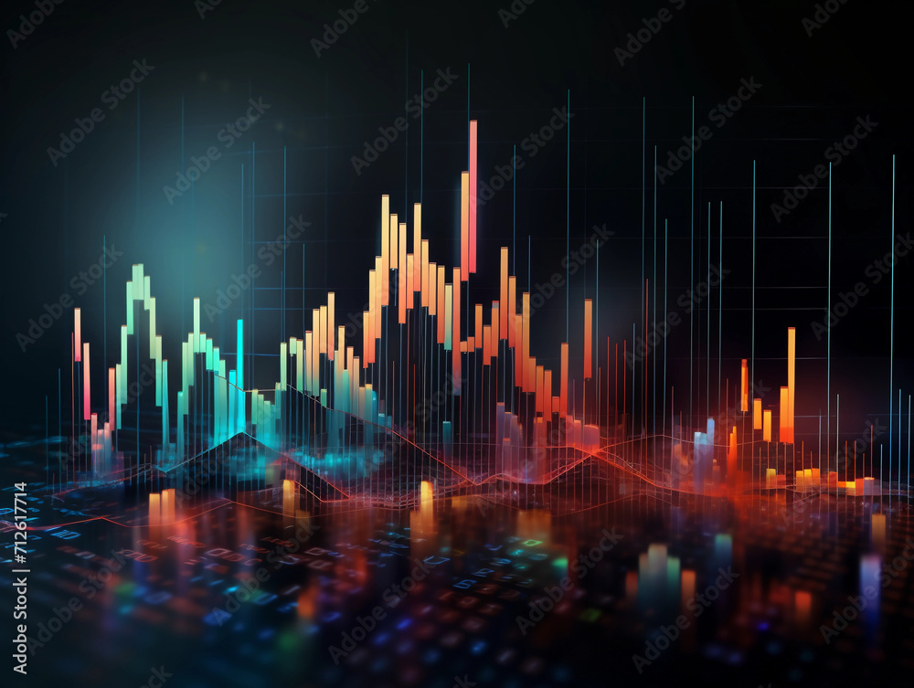 Growth strategy business graph analysis concept on finance chart data diagram 3d background of ...