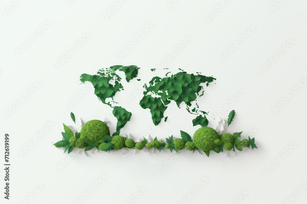 Foto de Stock World map illustration for environment and earth day ...