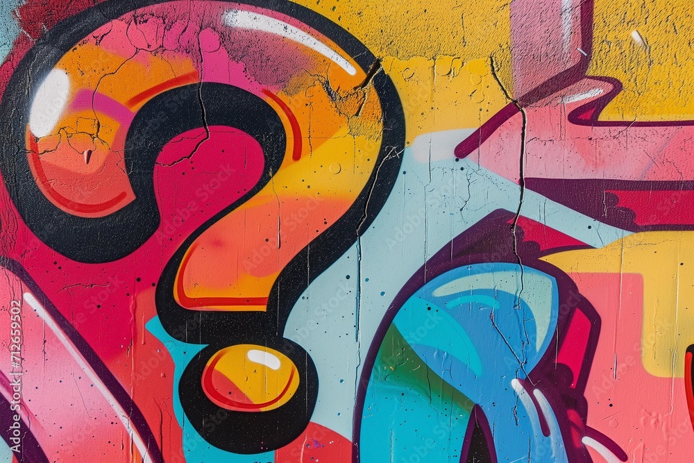 Graffiti Question Mark on Urban Wall Stock Photo | Adobe Stock