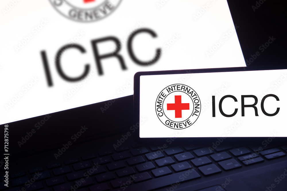 Dhaka, Bangladesh - 19 January 2024: ICRC logo on smartphone and ...