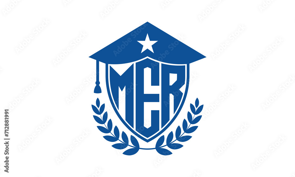 MER three letter iconic academic logo design vector template. monogram ...
