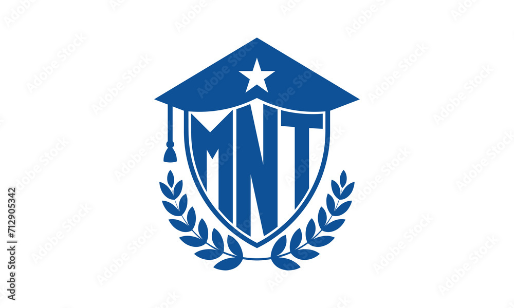 MNT three letter iconic academic logo design vector template. monogram ...