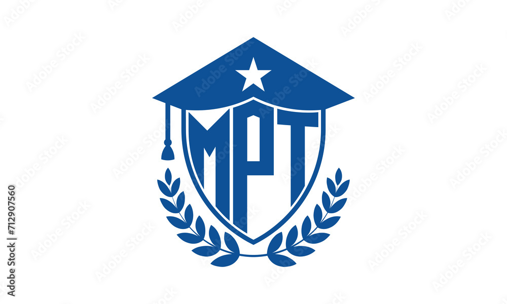 MPT three letter iconic academic logo design vector template. monogram ...