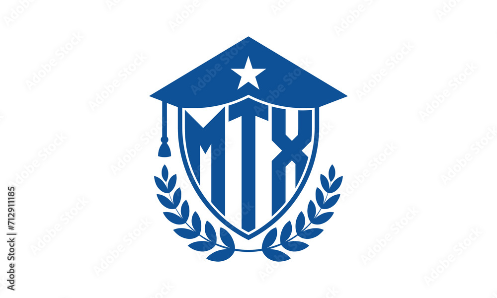 MTX three letter iconic academic logo design vector template. monogram ...