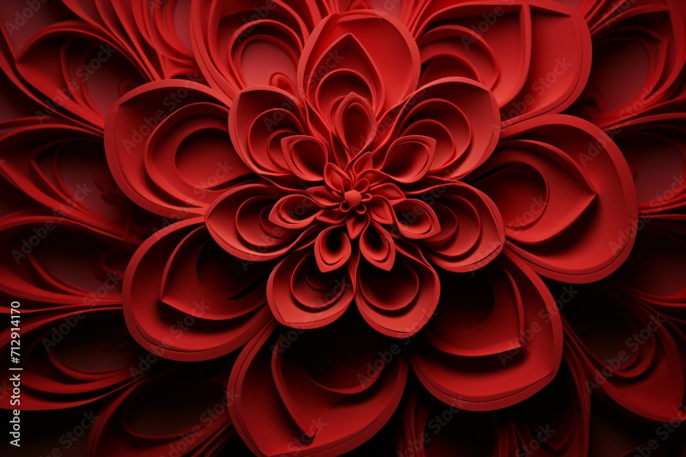 Red color floral pattern and 3d texture for wallpaper or background ...