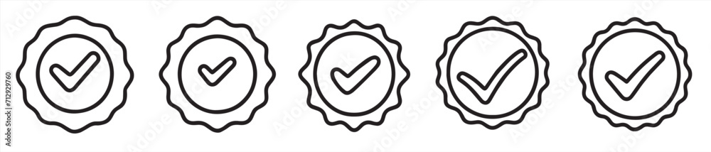 Check mark icon set. Simple check mark. Quality sign icon. Checklist ...