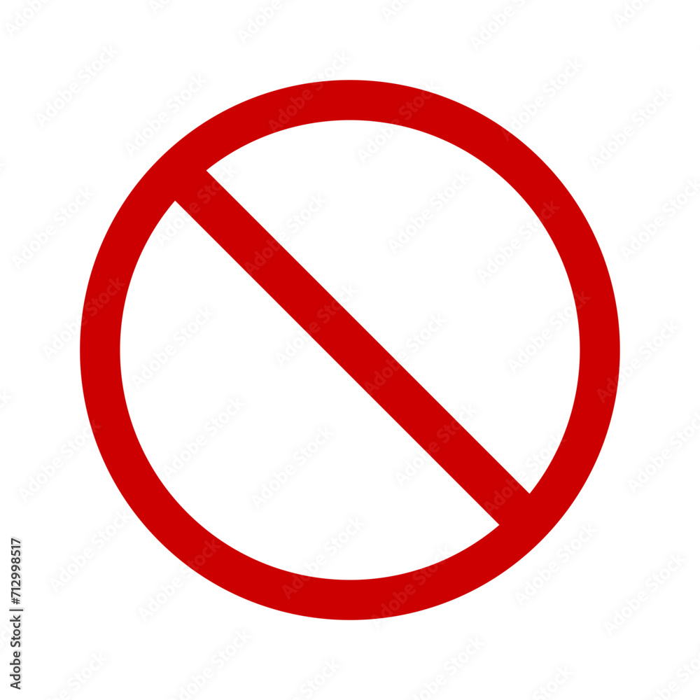 Prohibition circle symbol. Red ban banned icon. Stop sign. Forbidden ...