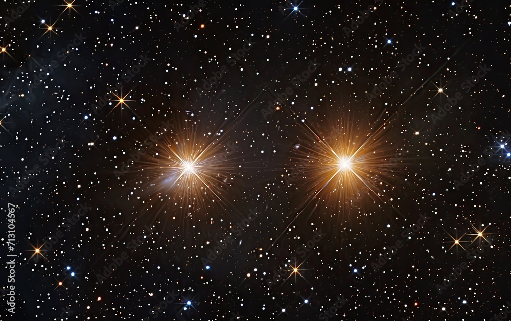 Stock-Foto „Eclipsing Binary Stars: An enthralling image showcasing the intricate dance of ...