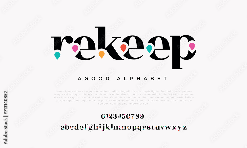 Kindergarten colorful alphabet, kid colored sans serif letters, joyful ...