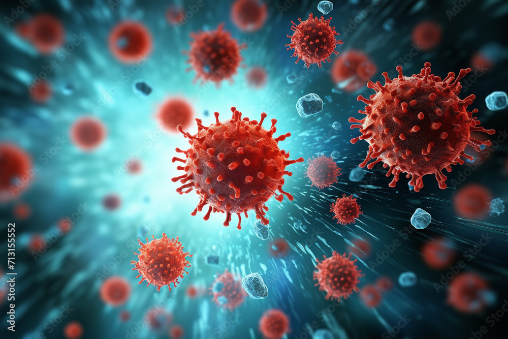 HIV virus particles, artwork - 3d Stock Illustration | Adobe Stock