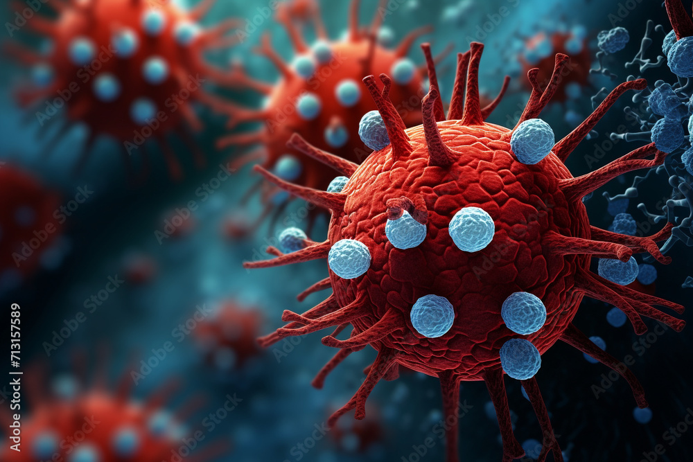 HIV virus particles, artwork - 3d Stock Illustration | Adobe Stock