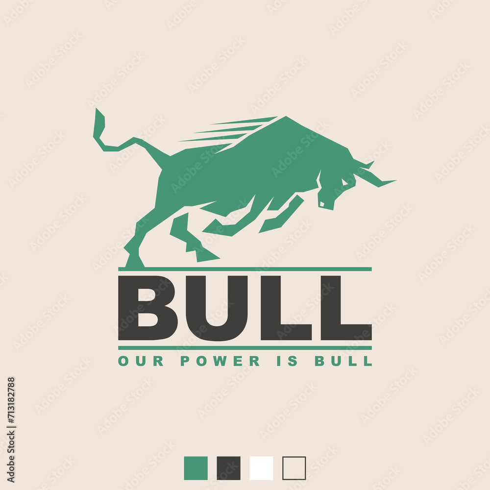 Praca wektorowa bez tantiem: Bull images set. Bull logo designs set ...