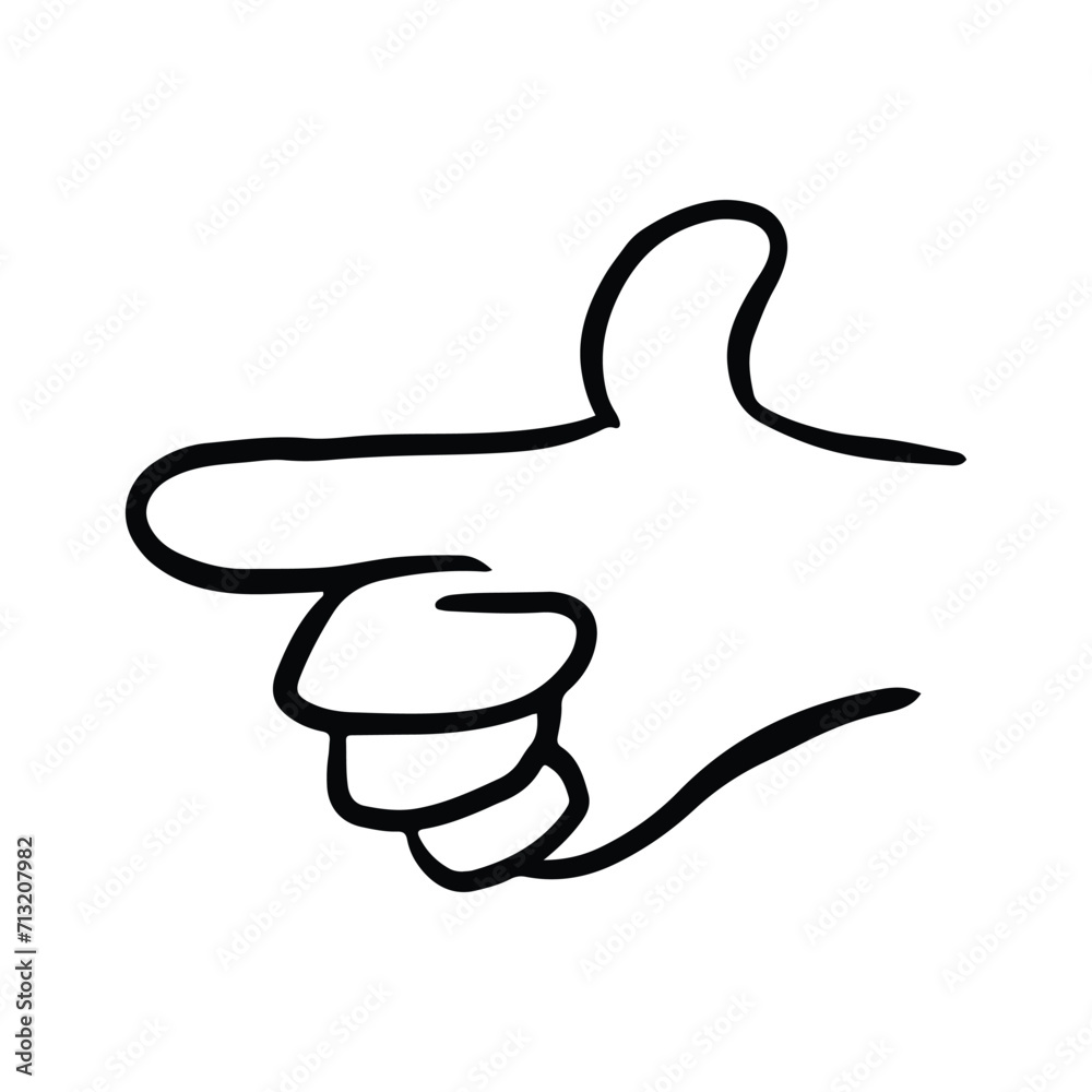 Children's hand gestures in doodle style isolated. Hand drawn human ...