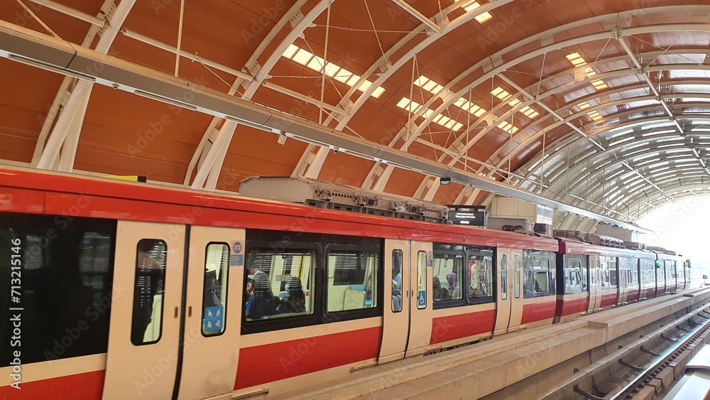 Foto Jakarta, Indonesia – January 13, 2024: View of LRT Station Jakarta ...