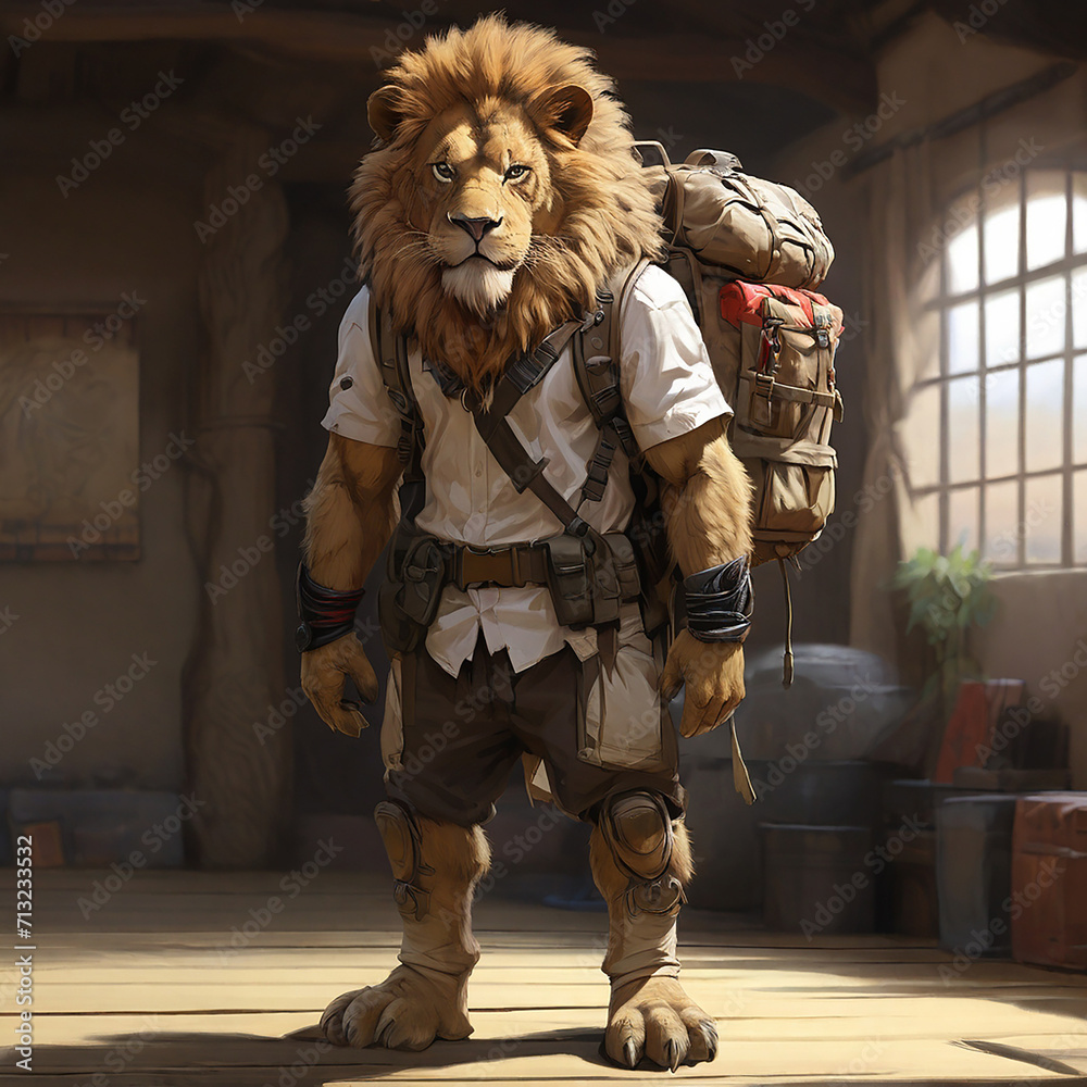 Kalahari Lion Studio Ghibli-Inspired Animation Character Sheet AI ...