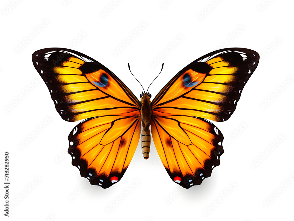 A close-up portrait of a beautiful butterfly from above. A butterfly ...