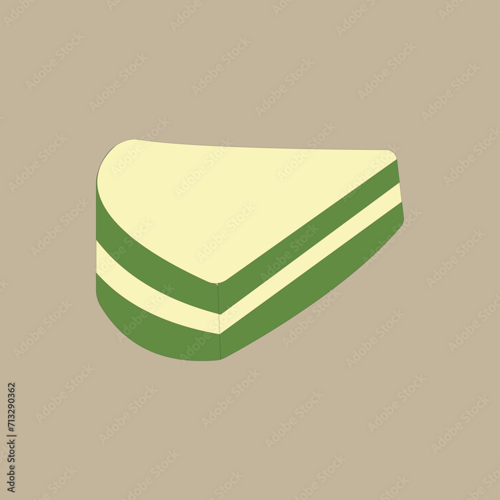 Malaysian traditional food Kuih Lapis Pandan vector illustration ...