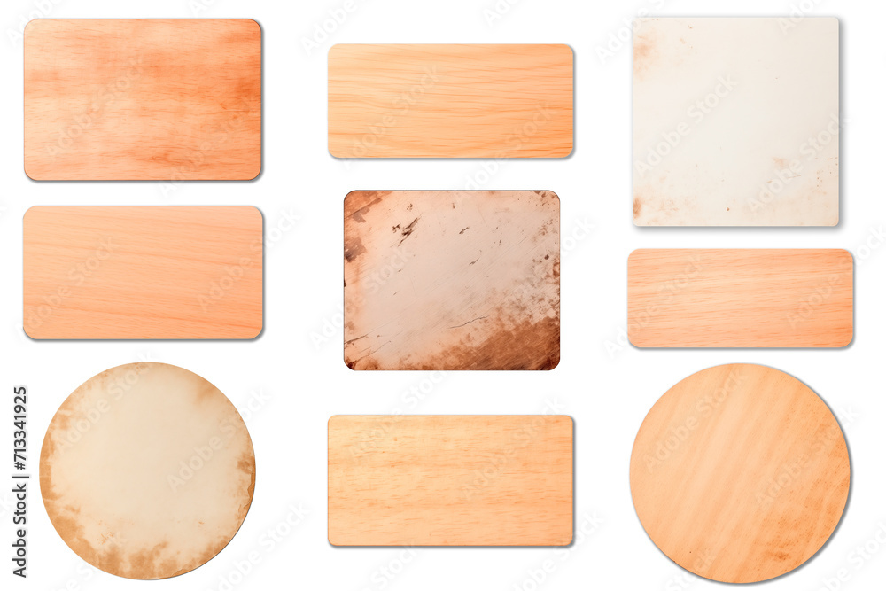 collection of empty old and new boards, round, square, rectangular ...