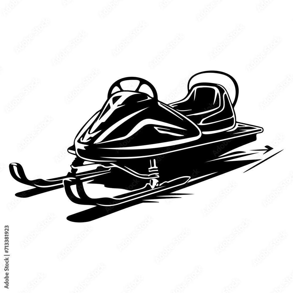 sled icon illustration, sled black silhouette logo svg vector Stock ...