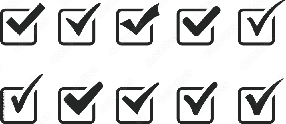 Check mark for website icon vector set Stock Vector | Adobe Stock