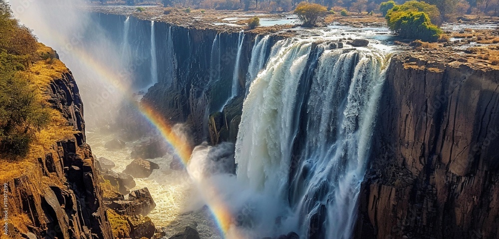 A breathtaking panorama captures the essence of Victoria Falls in ...
