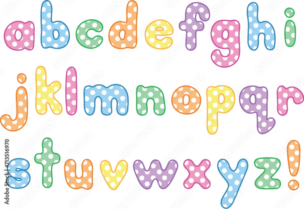 Lowercase Polka Dot Birthday Alphabet Letters Clipart - Rainbow Colors ...