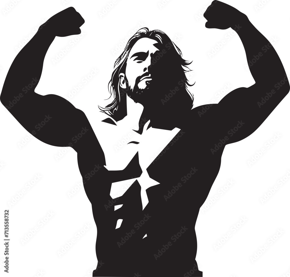 Resurrection Glory Vector Logo of Muscular Christ Redeemers Radiance ...