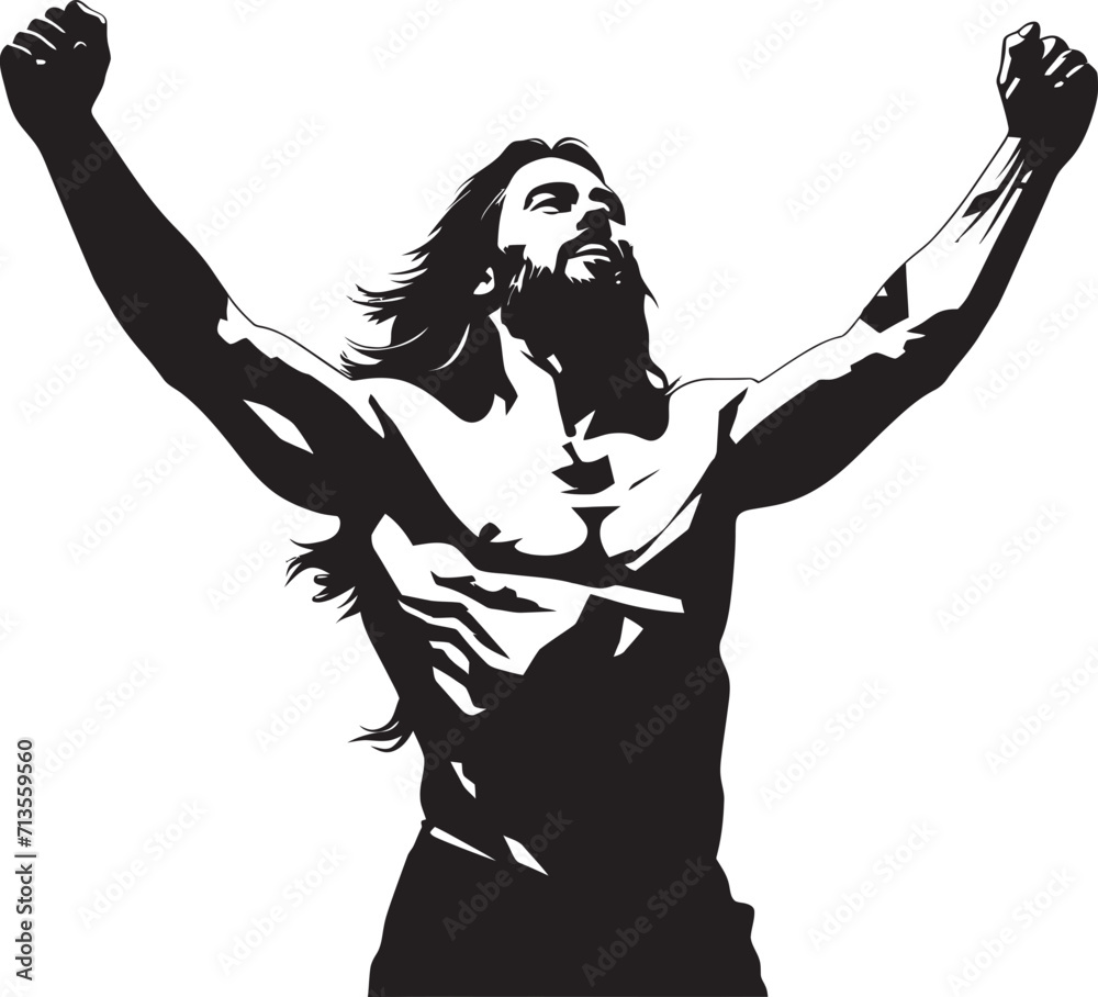 Spiritual Physique Jesus with Muscular Looks Emblem Resurrection Vigor ...