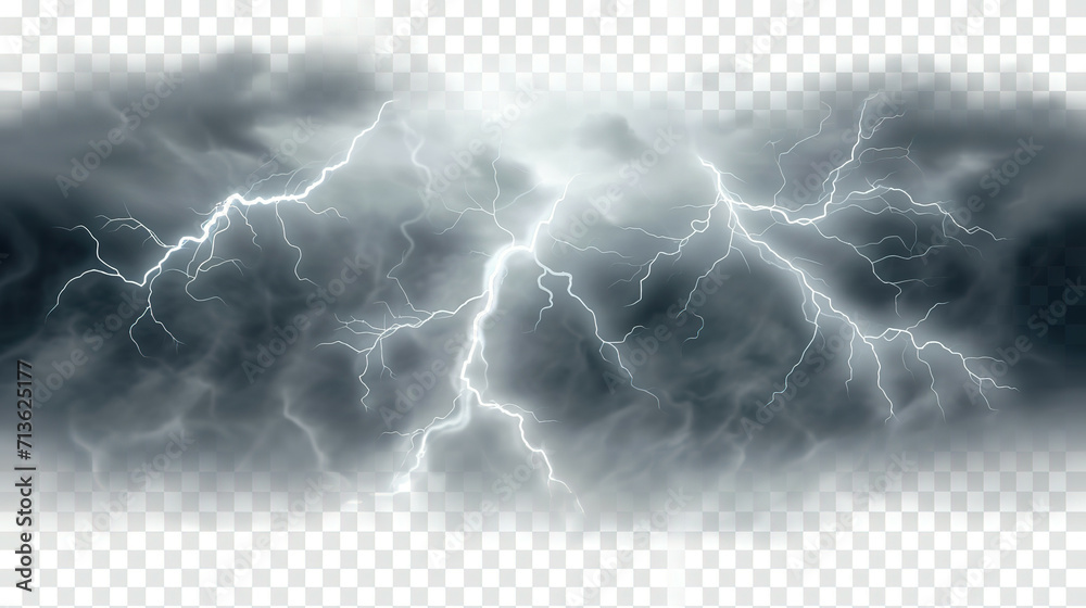 Lightning Strike and Thunder Clipart PNG isolated on Transparent ...