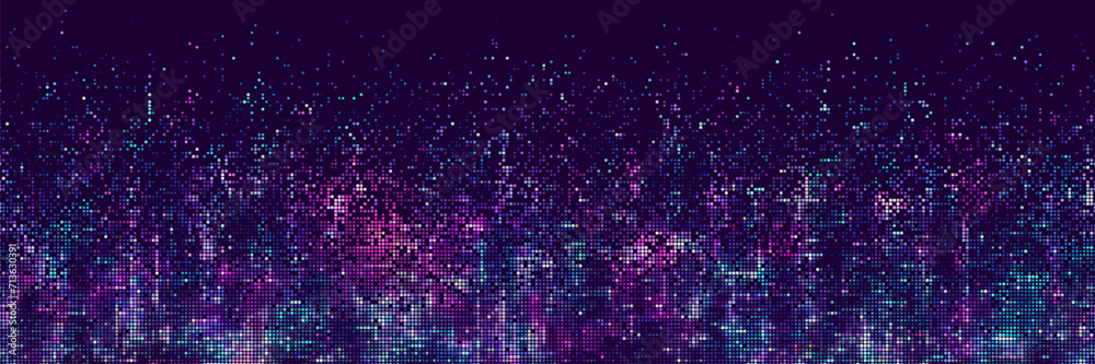 Seamless halftone dotted digital technology wide background with ...