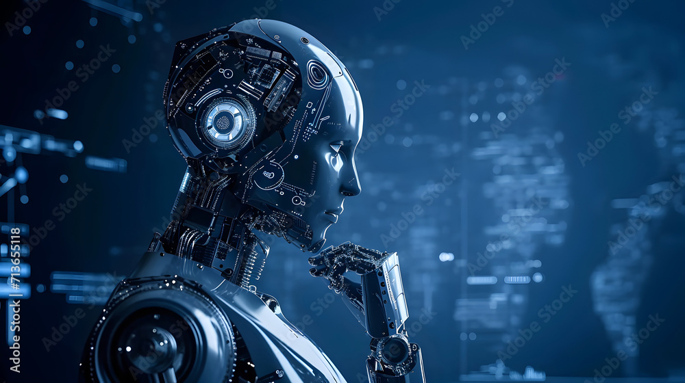 Thinking robot with artificial intelligence. Stock Photo | Adobe Stock
