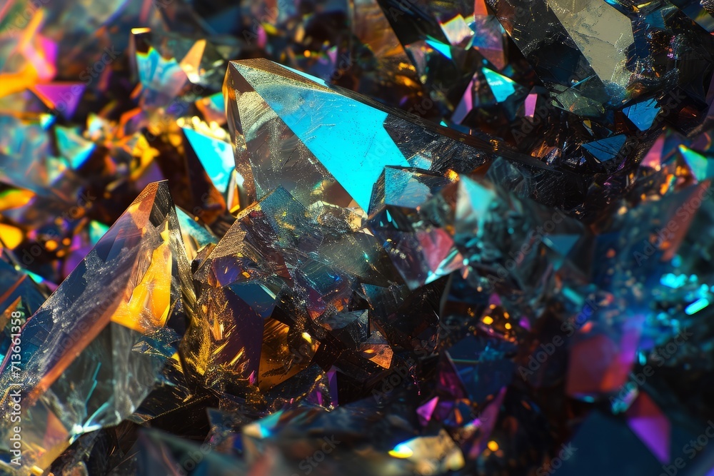 Splendor of Refracted Light in Crystal Artwork Stock Illustration ...