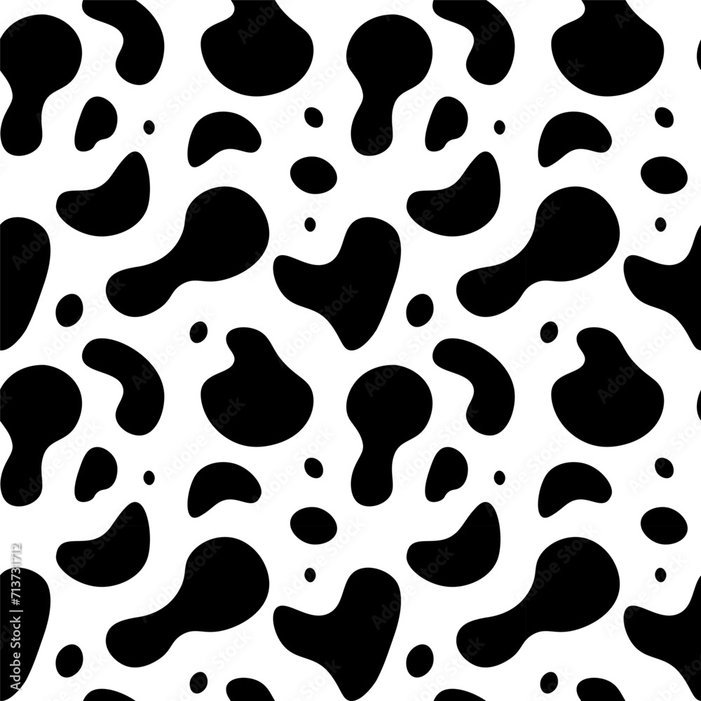 Animal cow background seamless pattern, cows, spots, cow texture ...