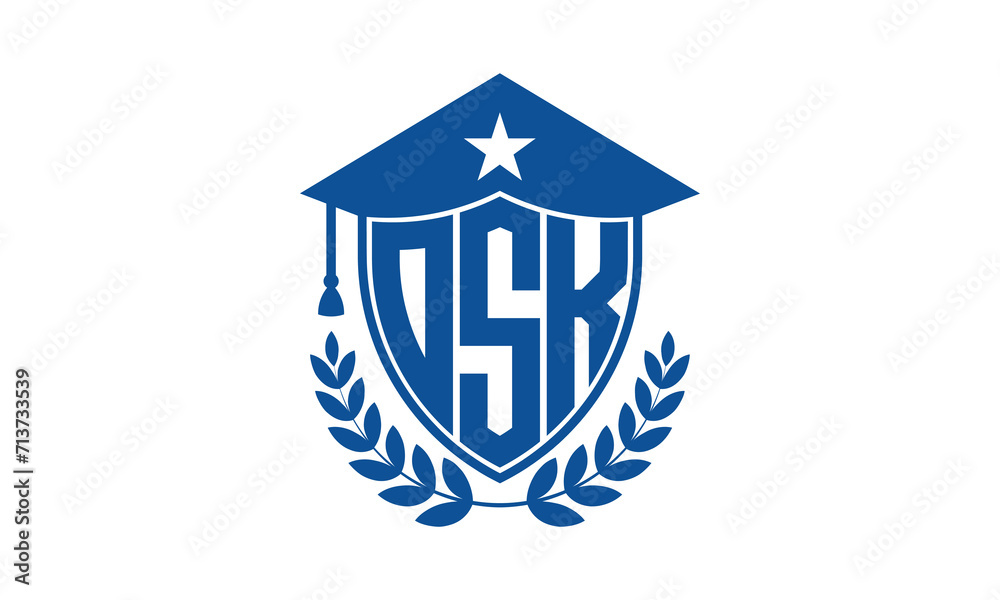 OSK three letter iconic academic logo design vector template. monogram ...